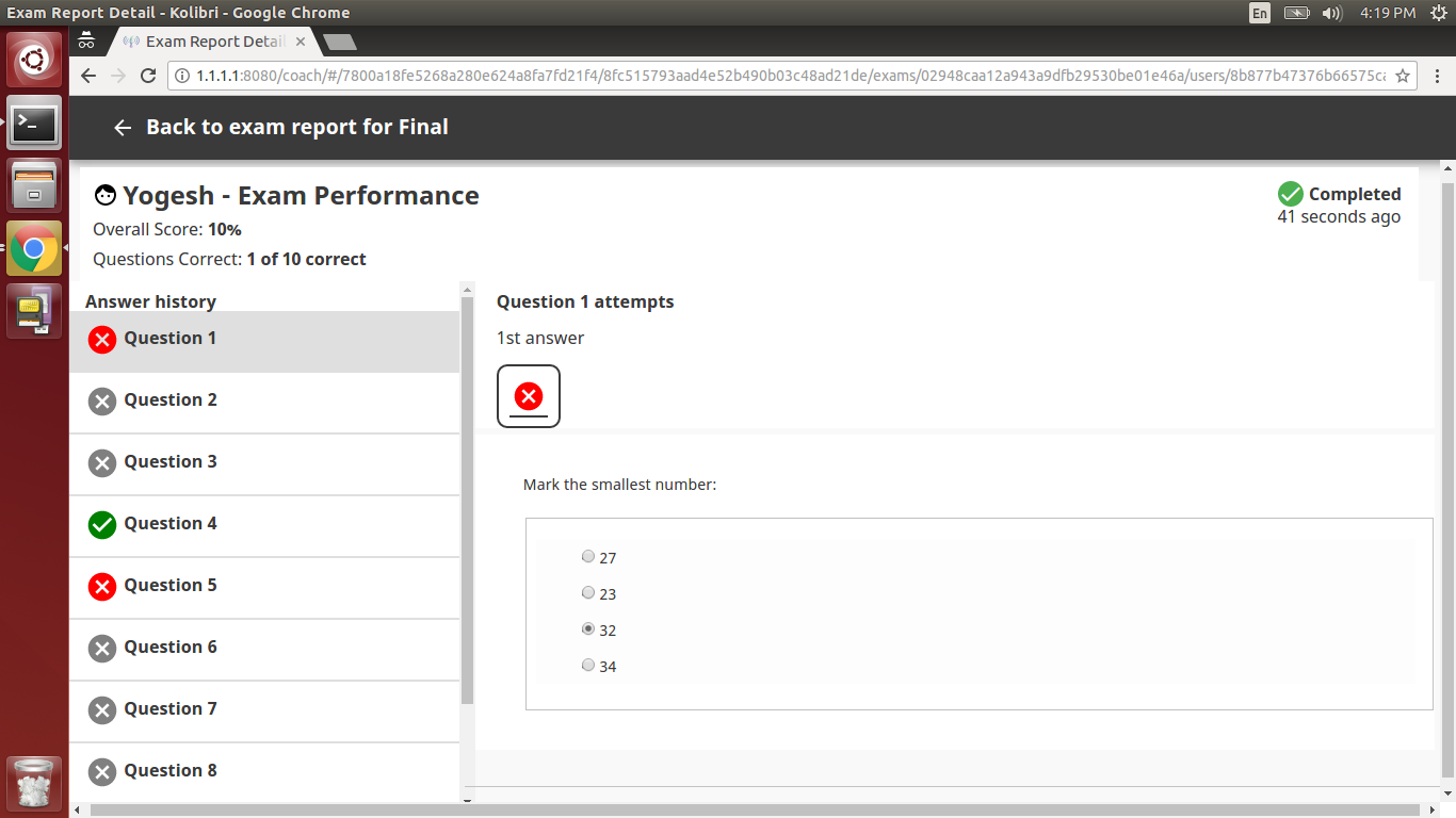 Invalid exam report · Issue #2426 · learningequality/kolibri · GitHub