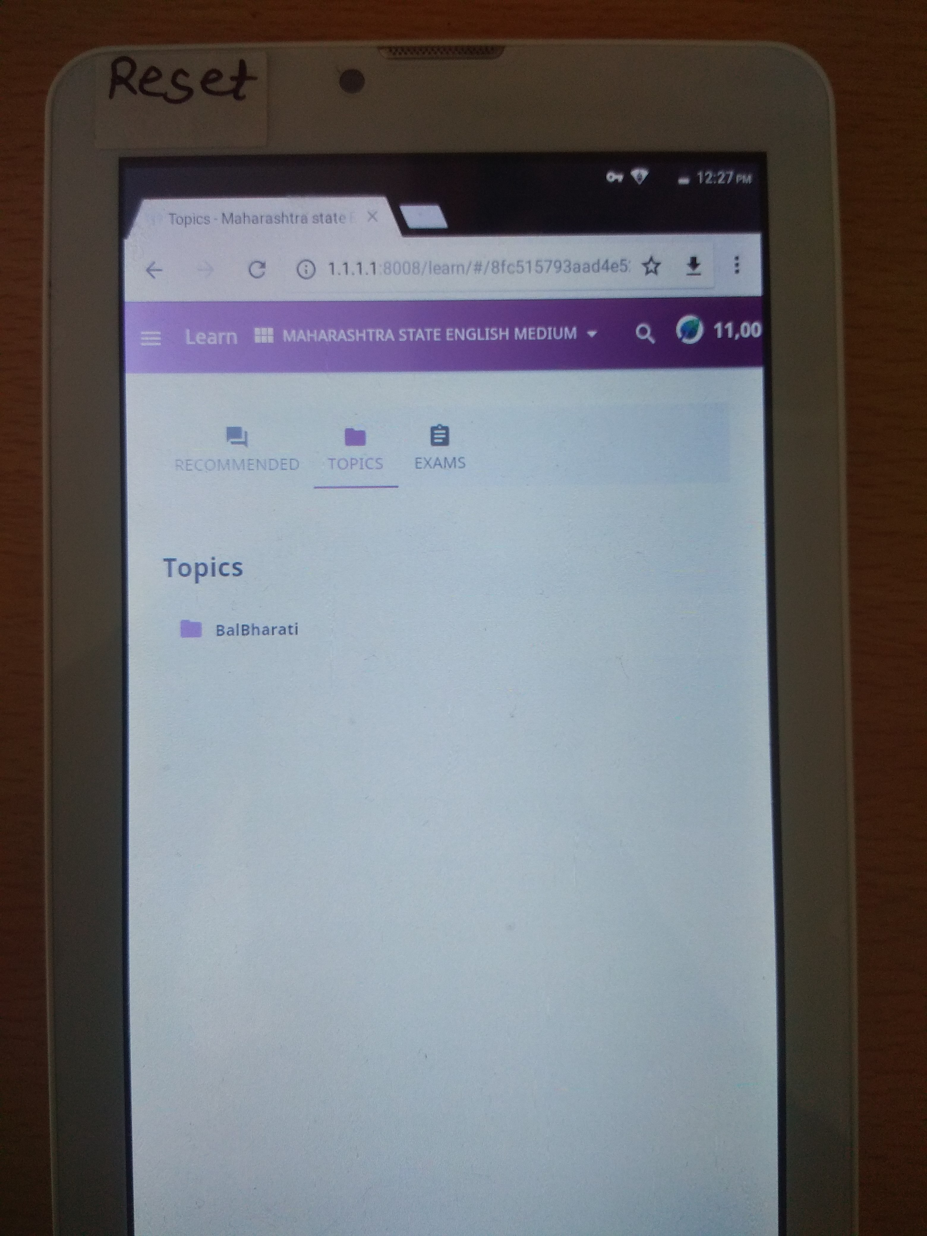 Learner username is not displayed on the top right corner of the browser on a Portrait mode in a ...