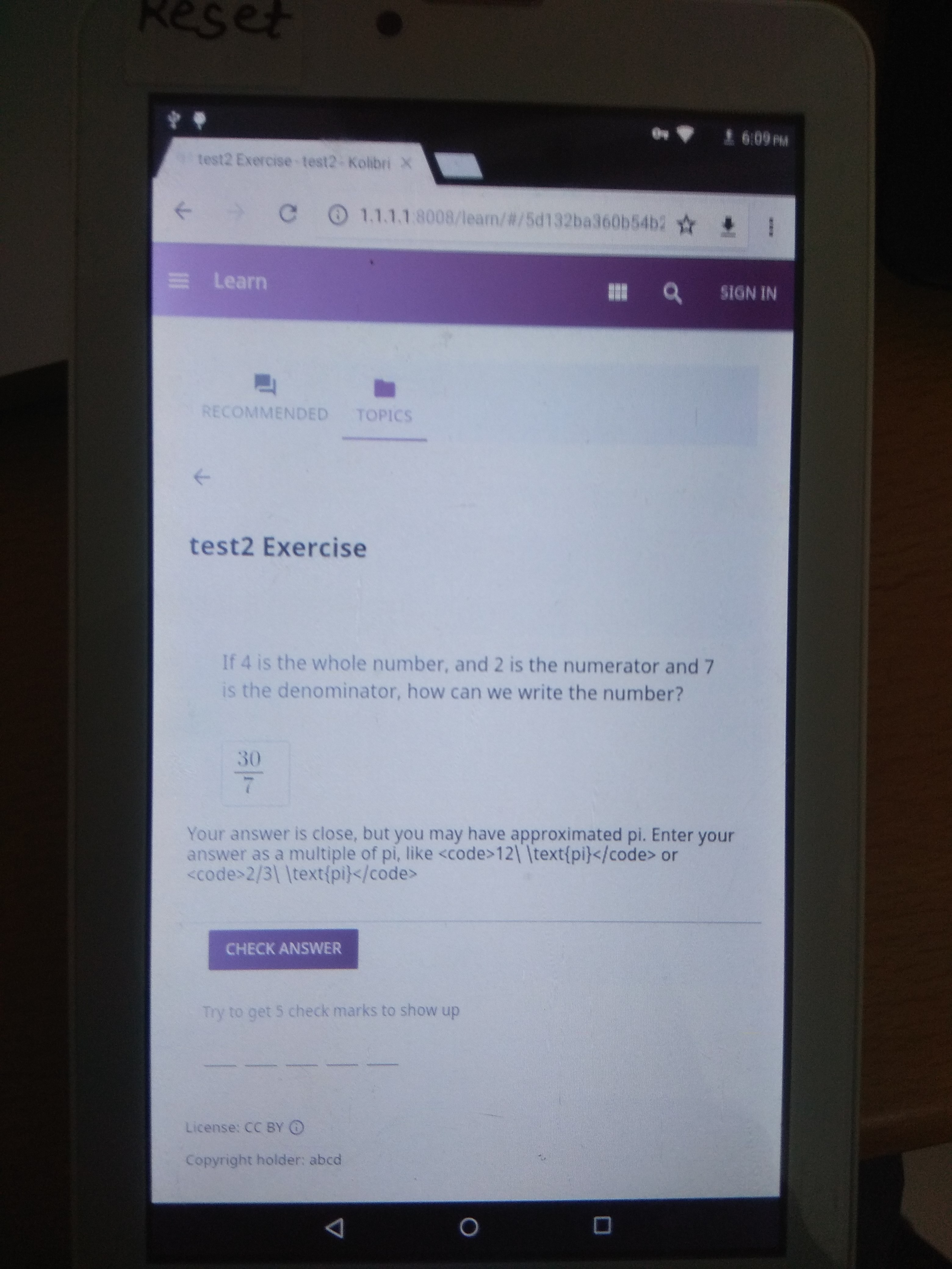 Not able to solve and proceed to next question in mixed fraction questions. · Issue #2587 ...