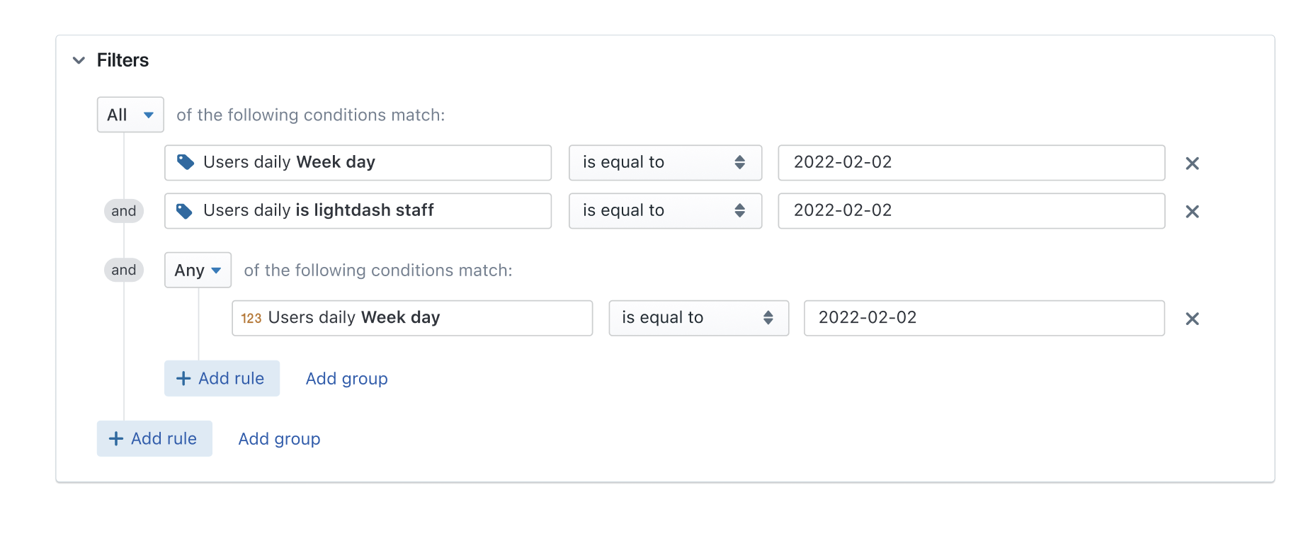 I want to be able to nest and/or filters in the same filter block · Issue #3700 · lightdash ...