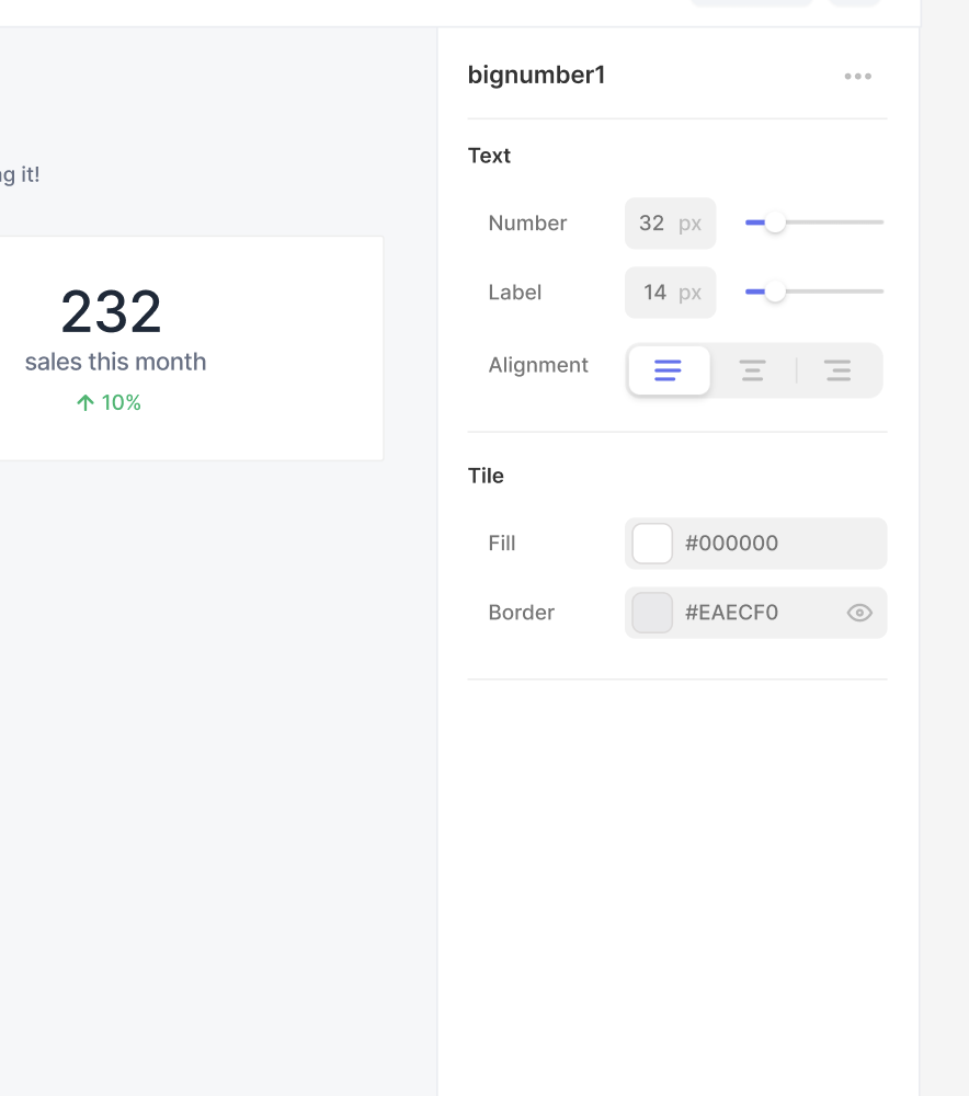 Customisation options for "Tile" appearance · Issue #4946 · lightdash/lightdash · GitHub