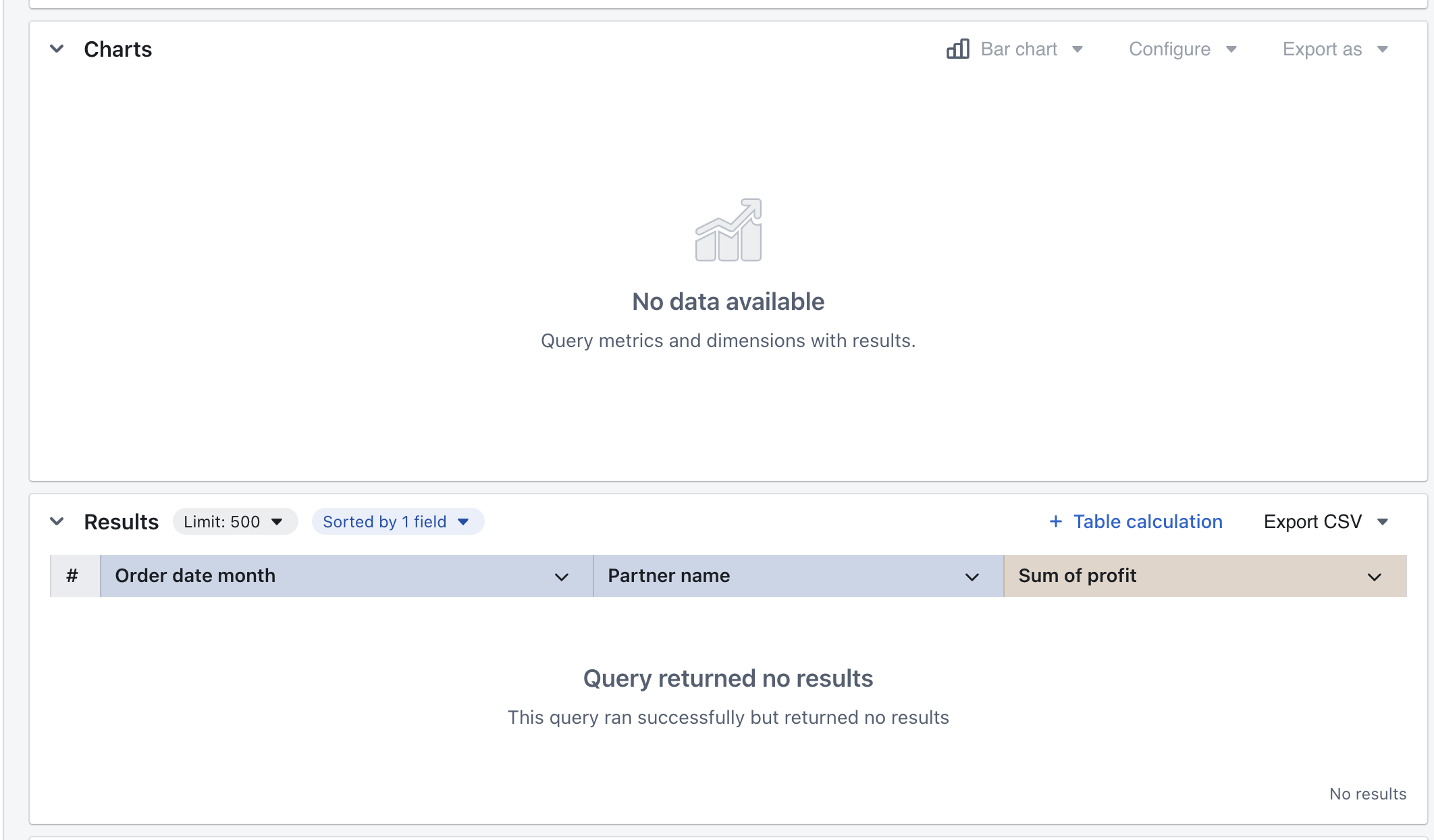 When a query returns no results, some buttons needs to greyed out as they look misleading ...