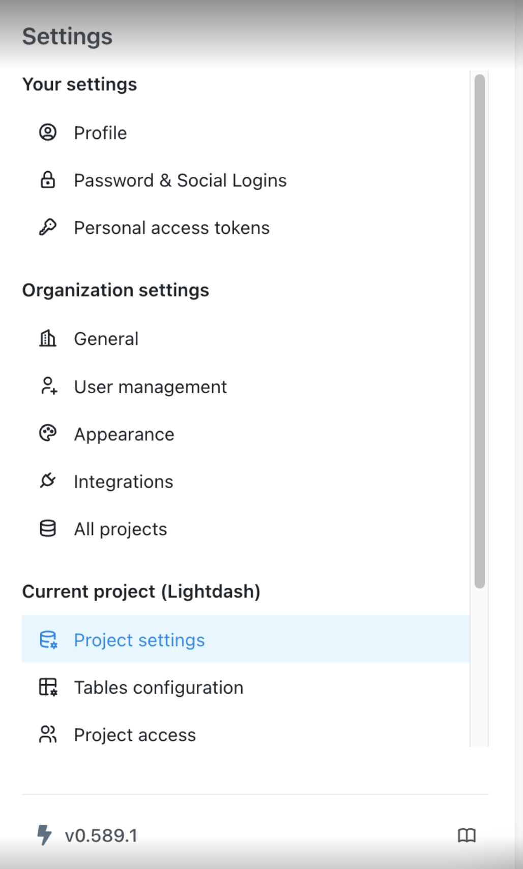 I can't see all the settings options on a laptop screen · Issue #5834 · lightdash/lightdash · GitHub
