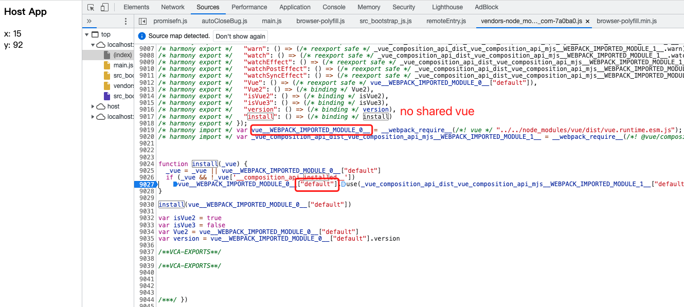 Module Federation shared some dependencies, the module type is not correct when require the ...