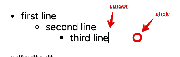 Cursor positioning with nested unordered list · Issue #32169 ...