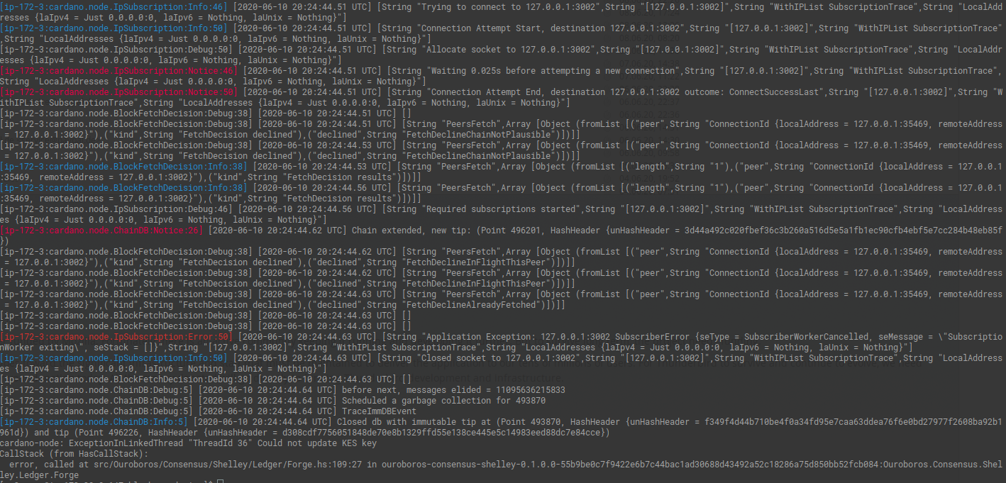 [BUG] - Could not update KES key · Issue #1235 · IntersectMBO/cardano-node · GitHub