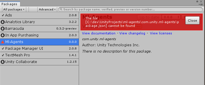 Comunityml Agents Package Missing In Latestrelease Branch · Issue 3314 · Unity Technologies 7556