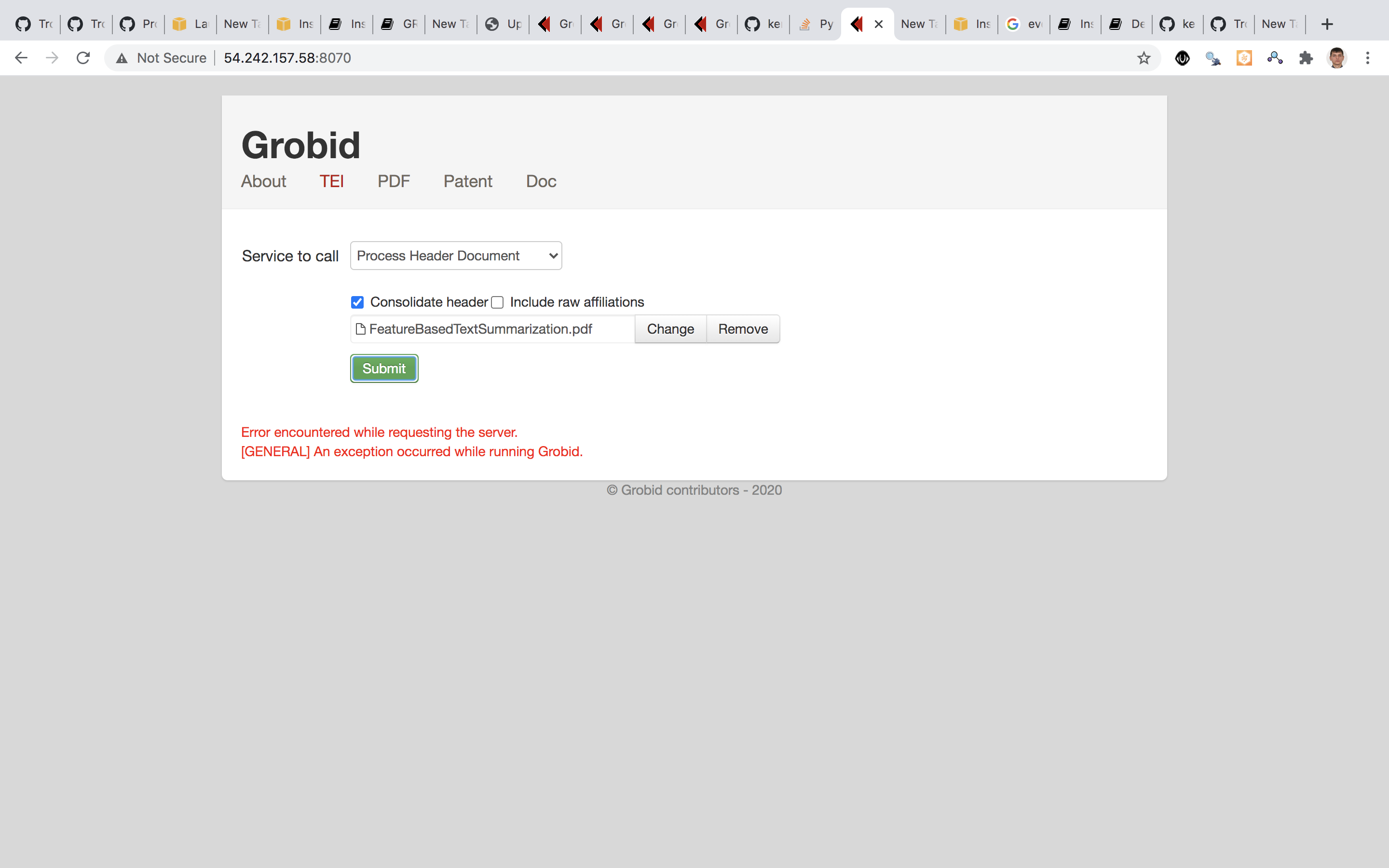 Troubleshooting DeLFT with GROBID (logs provided) · Issue #643 · kermitt2/grobid · GitHub