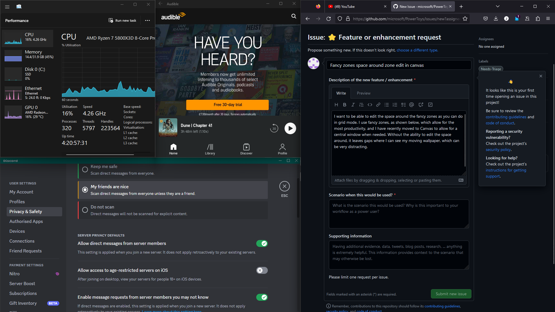Fancy zones space around zone edit in canvas · Issue #25586 · microsoft/PowerToys · GitHub