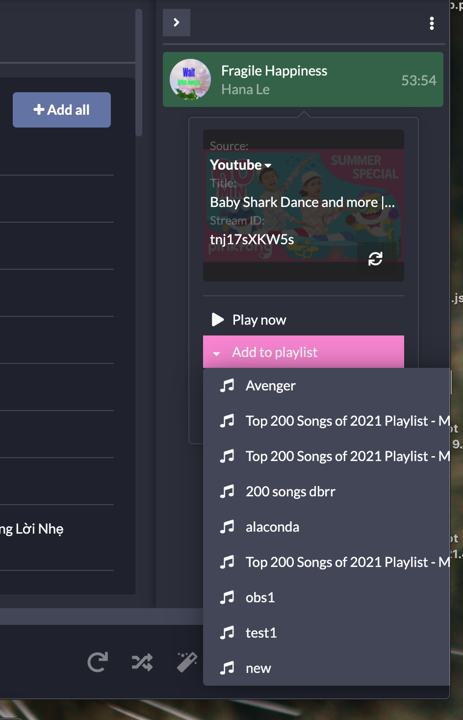 Broken list of playlist when clicking on single track in play queue ...