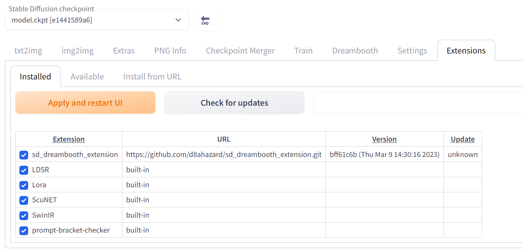 [Bug]: The Dreambooth extensions tab grayed out · Issue #8605 · AUTOMATIC1111/stable-diffusion ...