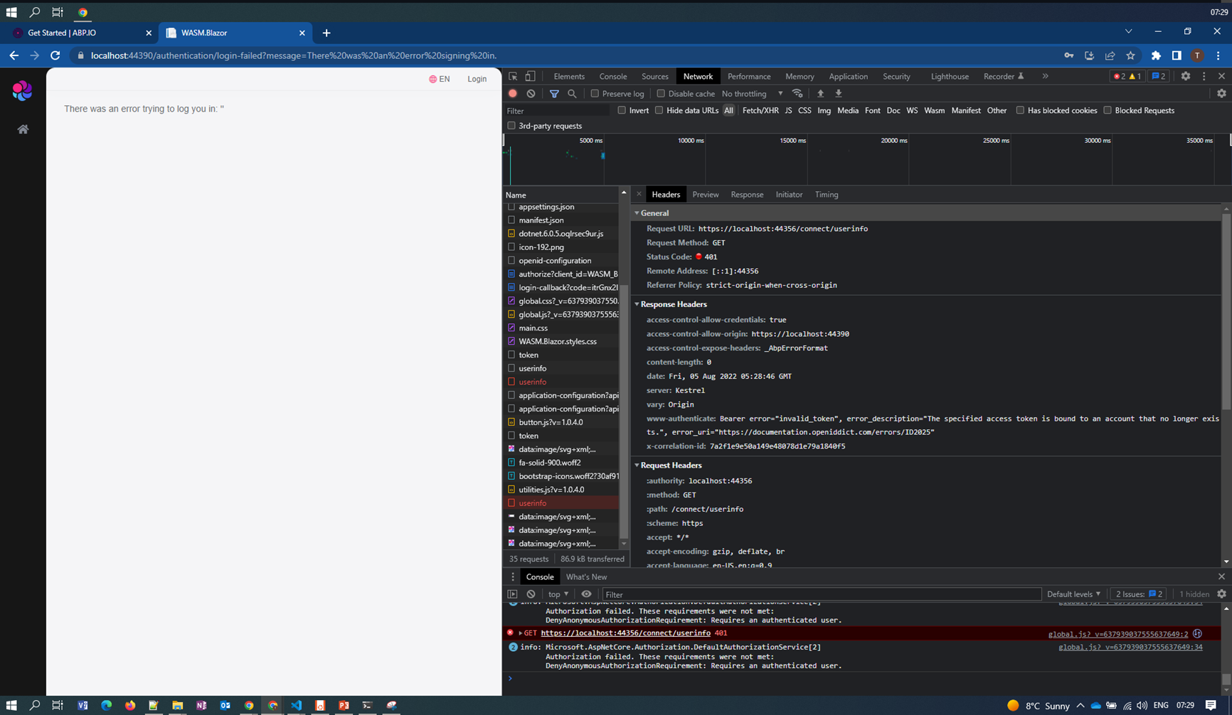 Tenant Auth not working on Blazor wasm using both CLI and direct download. · Issue #13574 ...