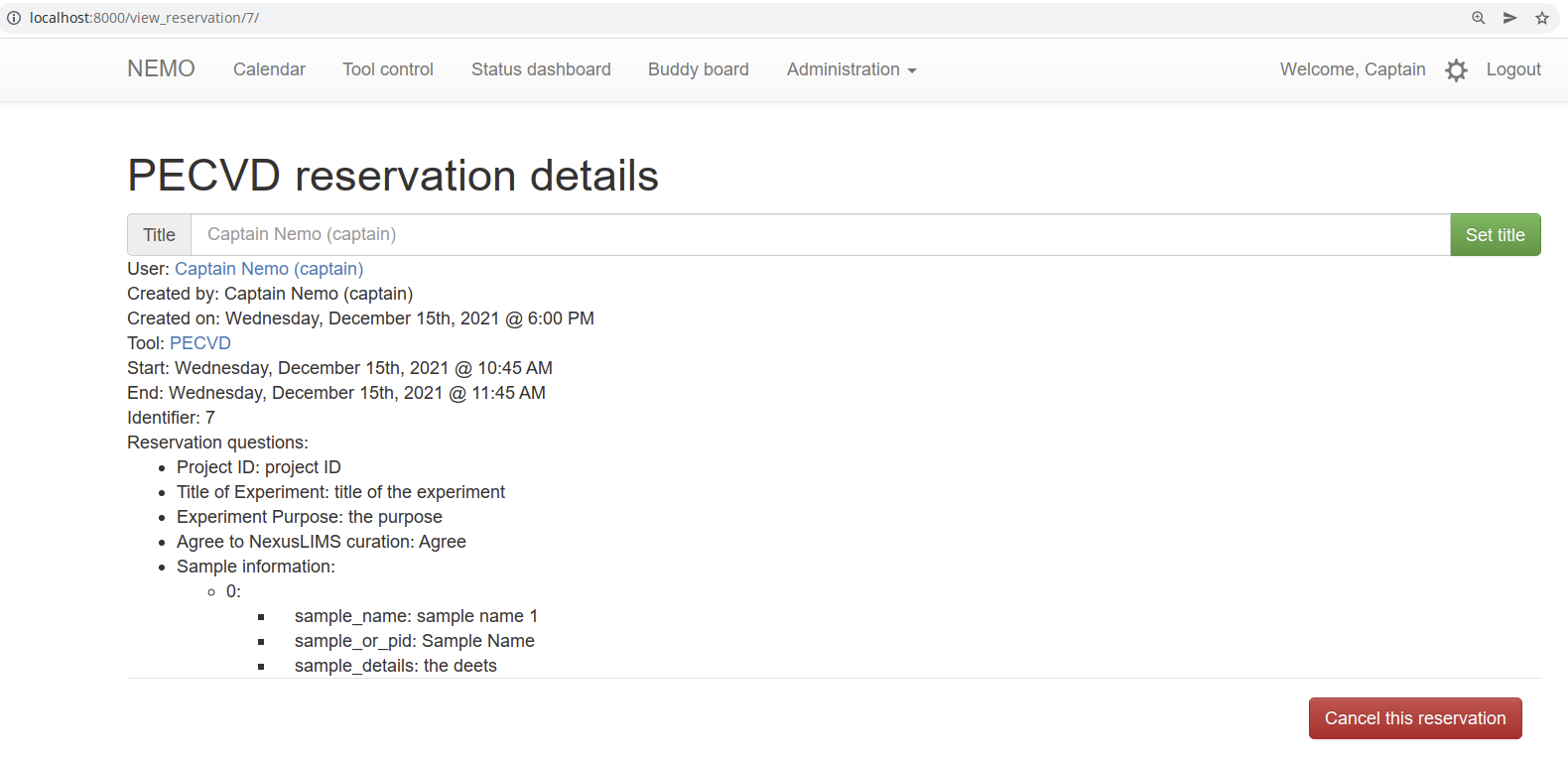 [Feature request] Have dedicated landing pages for reservations · Issue #96 · usnistgov/NEMO ...