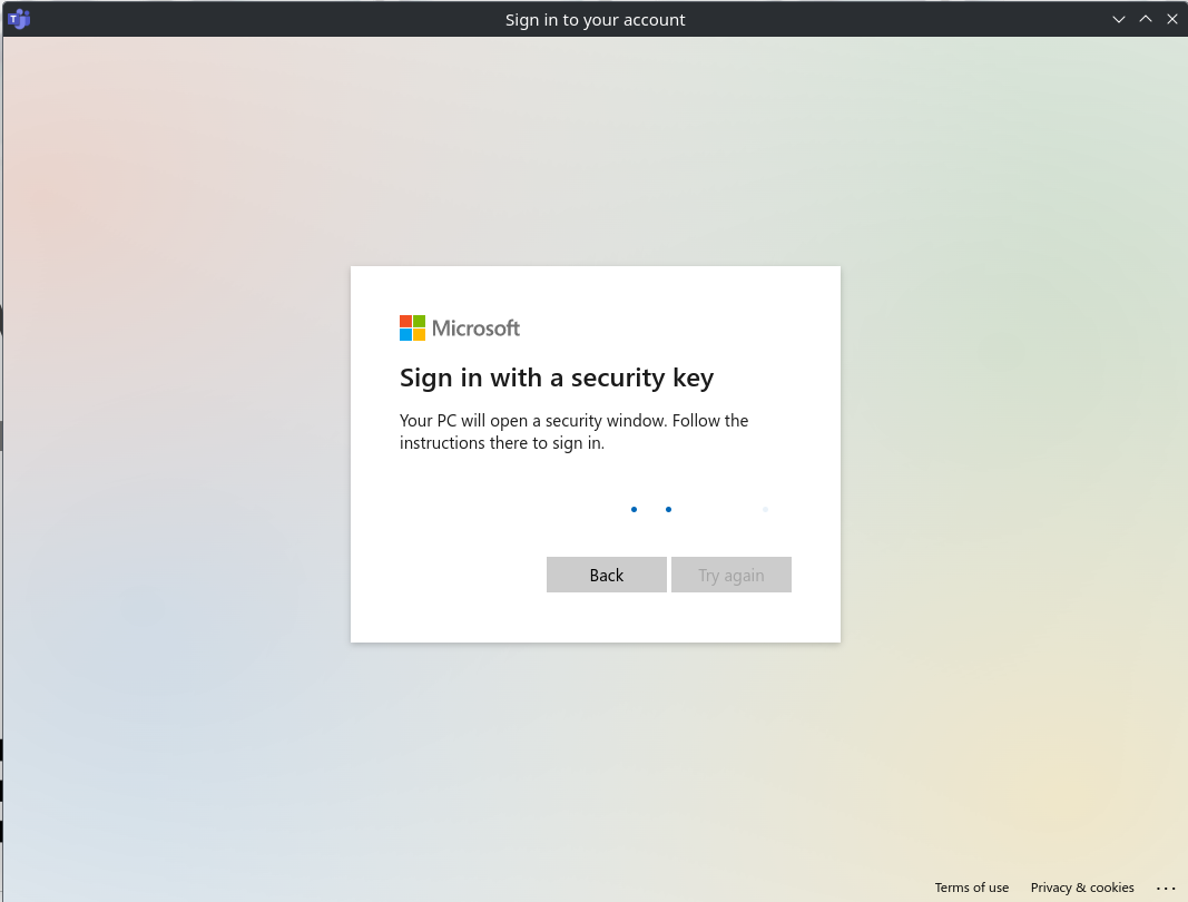 Cannot sign in with security key · Issue #802 · IsmaelMartinez/teams ...