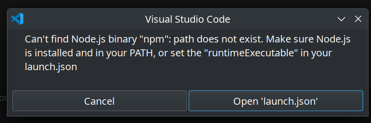Node Installed Via Nvm Not Found For Debug Configuration In Launchjson · Issue 183637