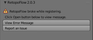 RetopoFlow broke while regestering · Issue #743 · CGCookie/retopoflow · GitHub