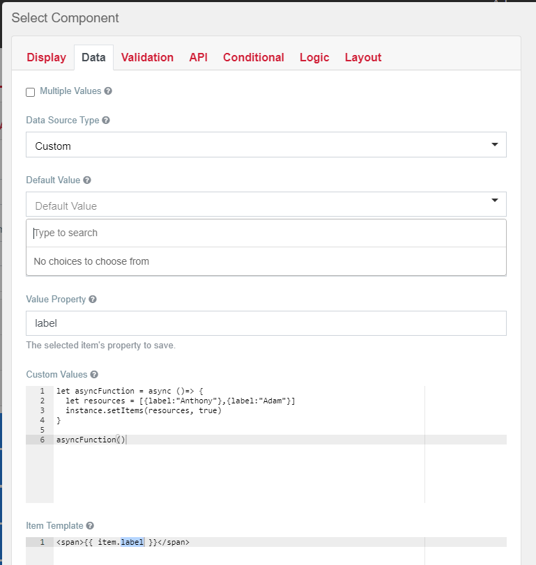 Populate Select Component Data From Async Request · Issue 3167 · Formioformiojs · Github