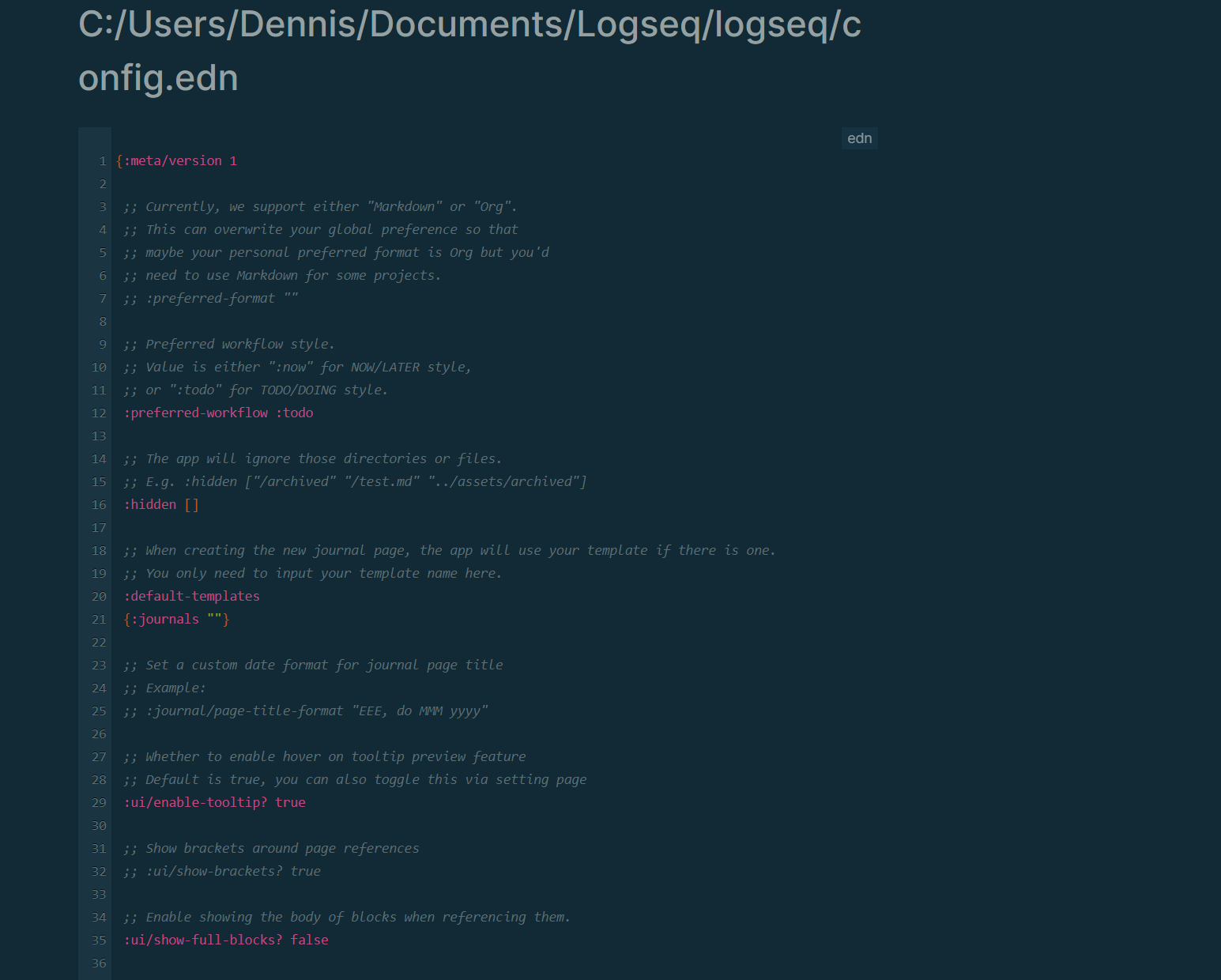 Default template showing while config.edn is empty · Issue #8891 · logseq/logseq · GitHub