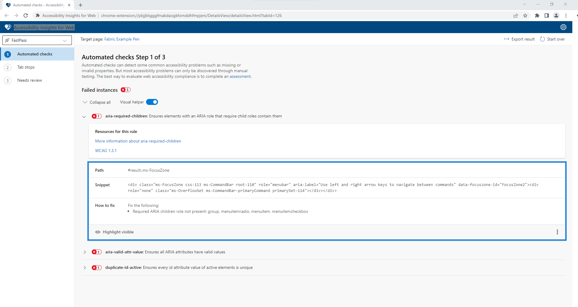 [Bug]: CommandBar Required ARIA children role not present if the CommandBar is empty · Issue ...