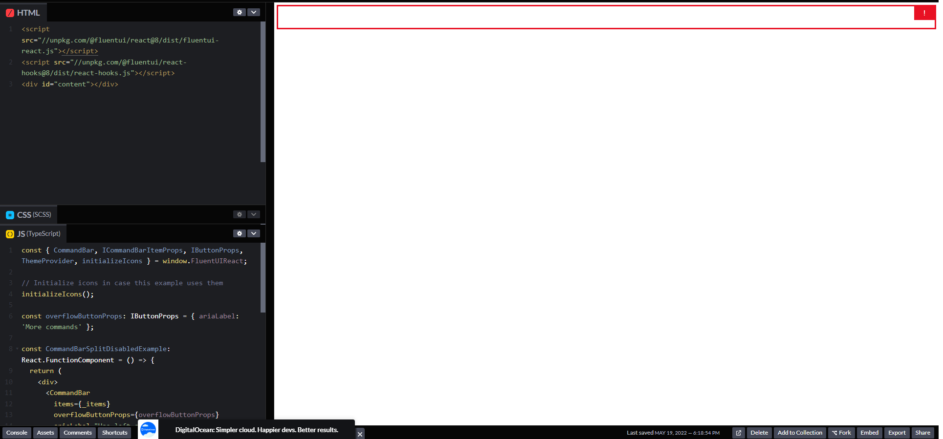 [Bug]: CommandBar Required ARIA children role not present if the CommandBar is empty · Issue ...