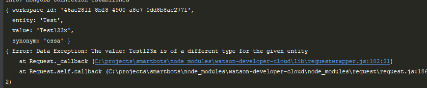 [assistant] Issues while creating/updating Entities values with Pattern type · Issue #690 ...