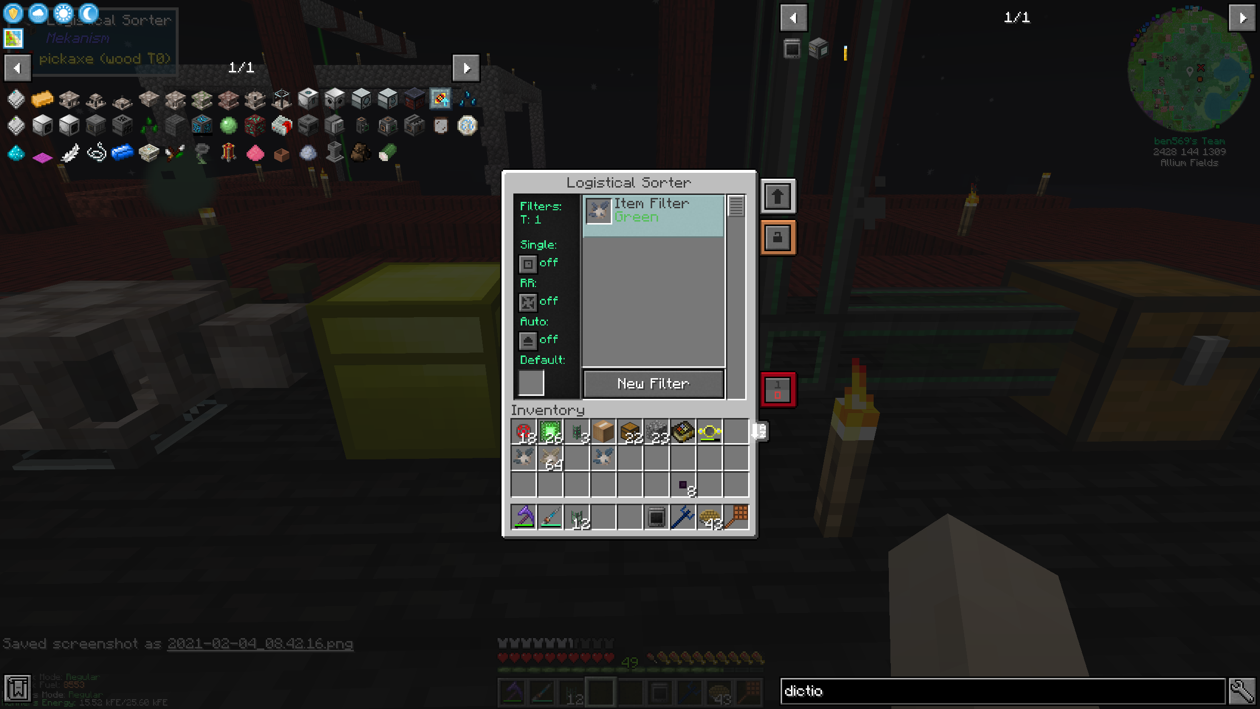 [1.5.1] Mekanism logistical sorter and ElementalCraft pure ore chunks ...