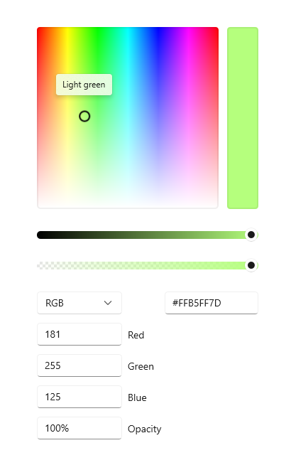 The color picker does not support Alpha in ARGB · Issue #7797 · dotnet/winforms · GitHub