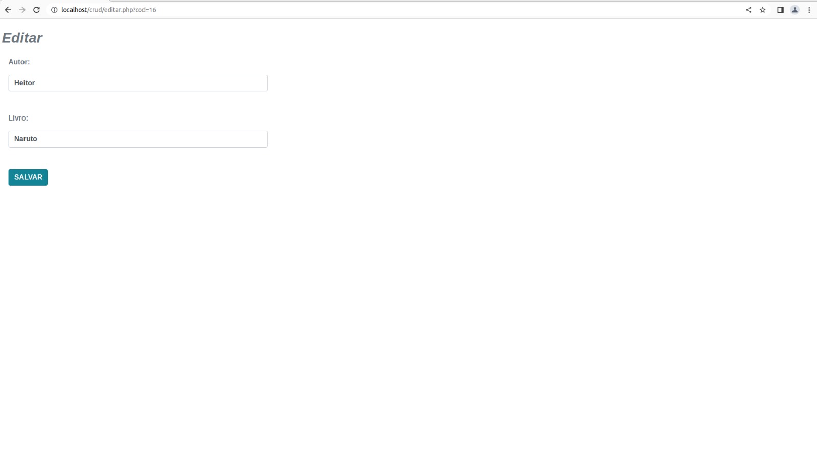 GitHub - rodrigolluzdevr/biblioteca-crud: CRUD - Utilizando PHP + MySql + Bootstrap