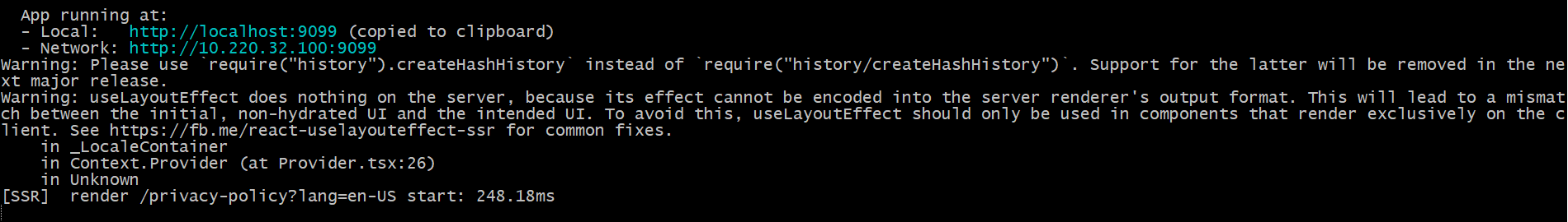 [Bug] 开启ssr项目跑起来后的警告 · Issue #5896 · umijs/umi · GitHub
