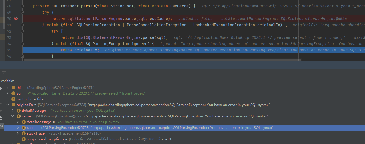 Execute 'preview' in DataGrip and return parsing failure. · Issue #13366 · apache/shardingsphere ...