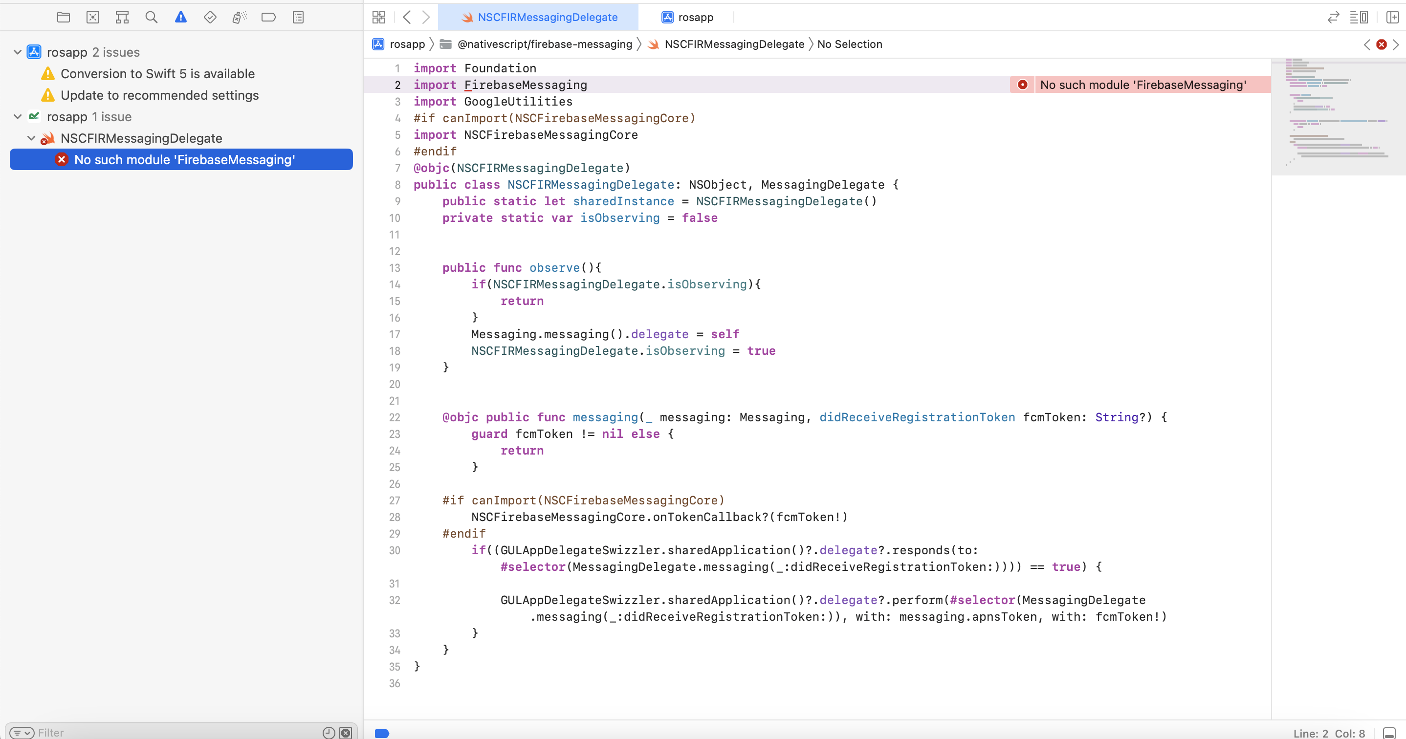 Cant Build With Xcode 142 No Such Module Firebasemessaging · Issue 207 · Nativescript