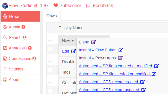 create new Flow button · Issue #14 · johnnliu/Flow-Studio-Issues · GitHub