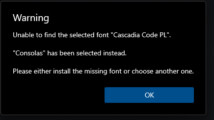Windows Terminal "loses" the Cascadia font · Issue #434 · microsoft/cascadia-code · GitHub