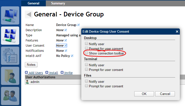 Disable Remote Desktop, Files and Terminal · Issue #983 · Ylianst/MeshCentral · GitHub