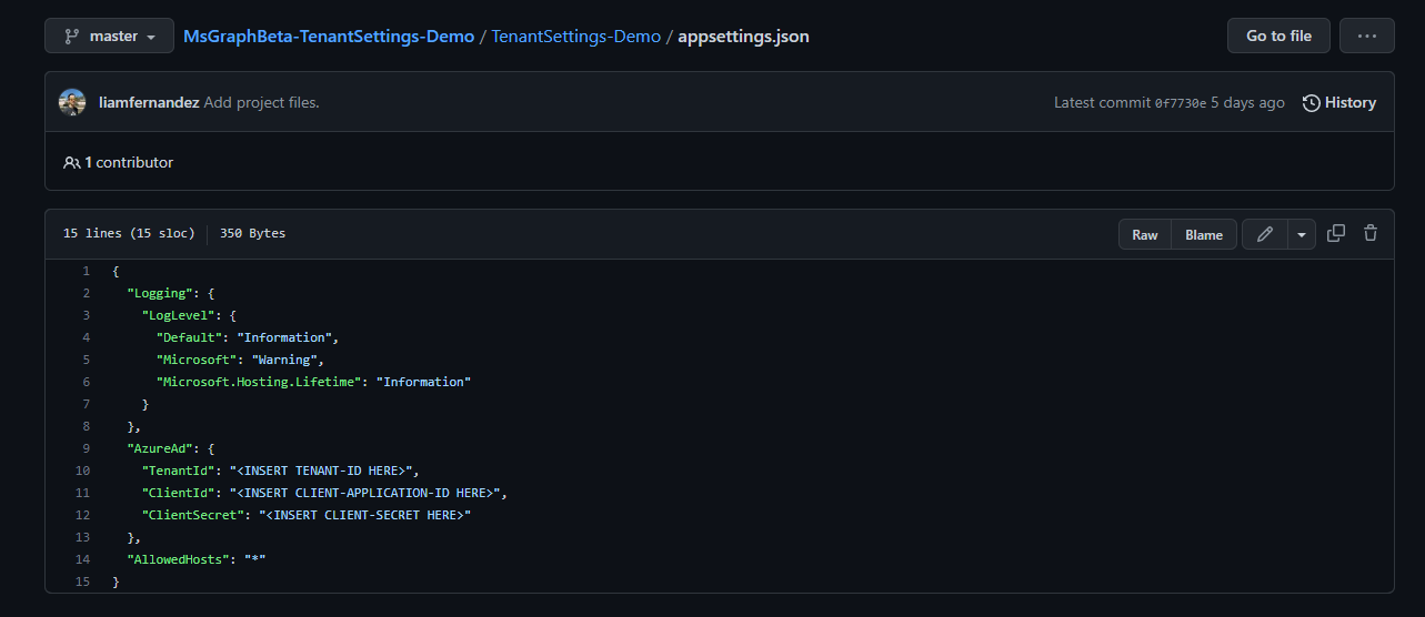 GitHub - liamfernandez/MsGraphBeta-TenantSettings-Demo