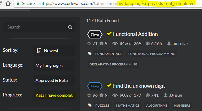 Clicking progress goes to the wrong url · Issue #1244 · codewars/codewars.com · GitHub