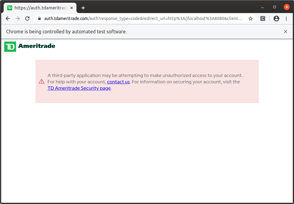Authentication error · Issue #74 · timkpaine/tdameritrade · GitHub