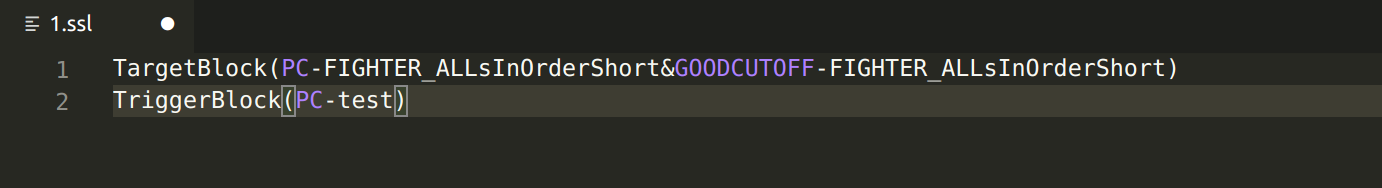 [WeiDU, .ssl] Syntax Highlighting should highlight 'TargetBlock/TriggerBlock' names ...