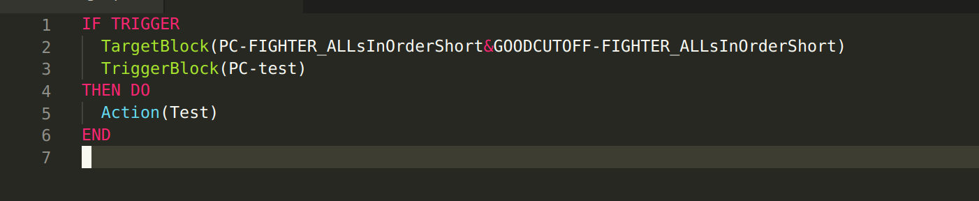 [WeiDU, .ssl] Syntax Highlighting should highlight 'TargetBlock/TriggerBlock' names ...