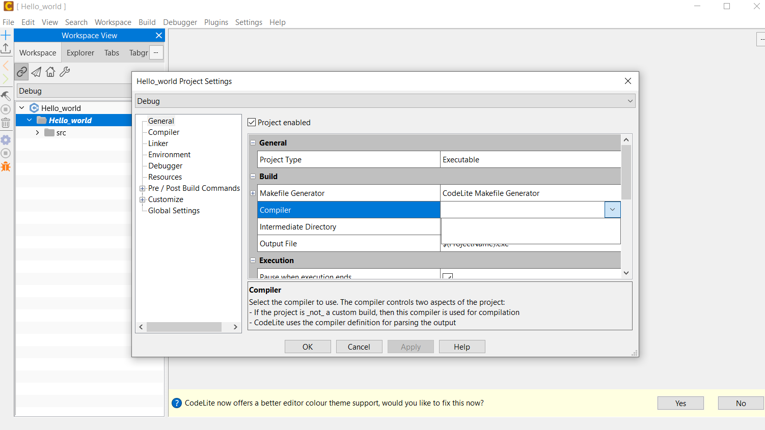 Unable to add a compiler[Bug]: · Issue #3173 · eranif/codelite · GitHub