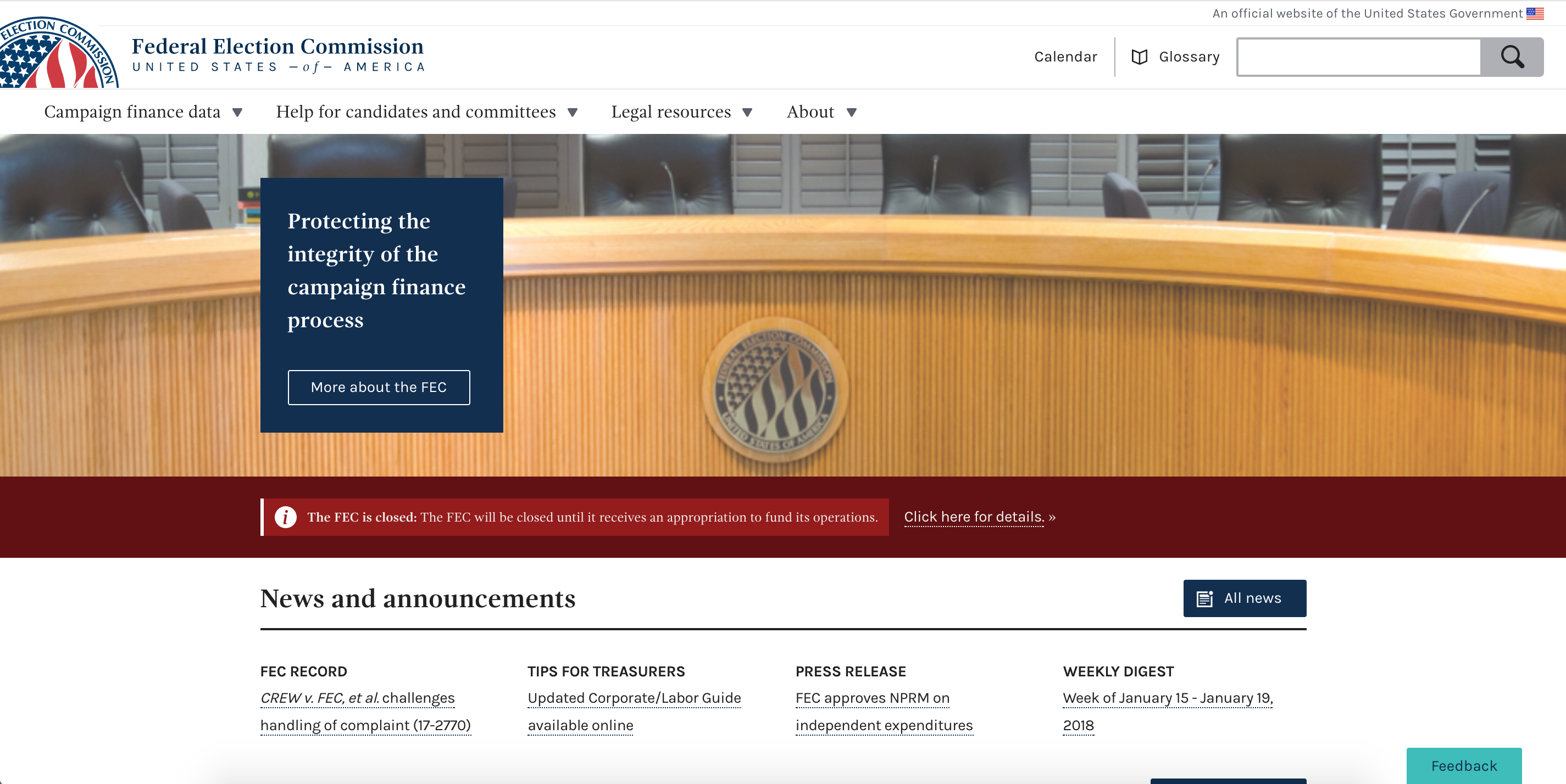 Alert design for homepage banner · Issue #1714 · fecgov/fec-cms · GitHub