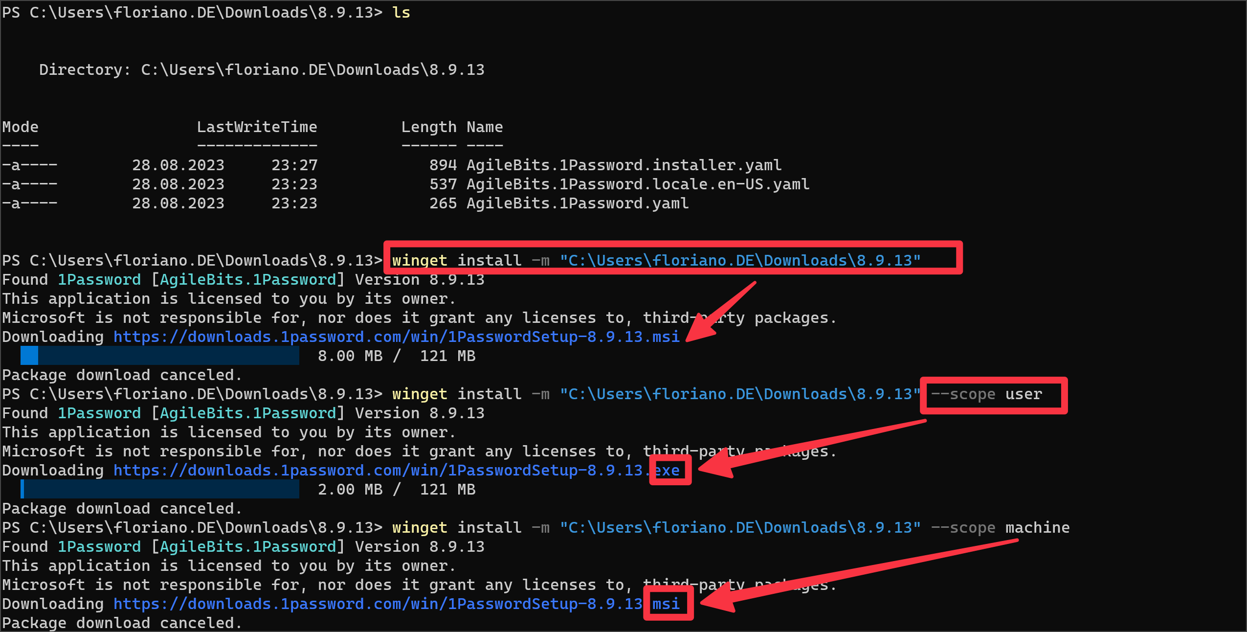 Package Issue Agilebits1password On Arm64 Uses Exe Instead Of Msi Installer · Issue