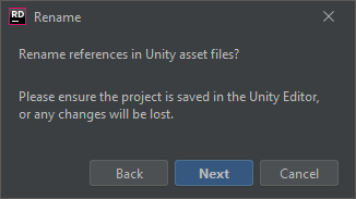 Can't deactivate "Rename references in Unity asset files" · Issue #1569 ...