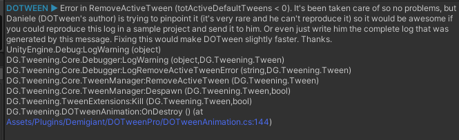 Tween logging - NULL tweens · Issue #648 · Demigiant/dotween · GitHub
