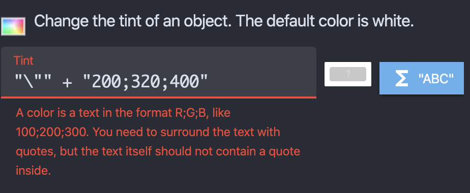 Changing color (background/object/...) doesn't register RED value from variables when inside ...