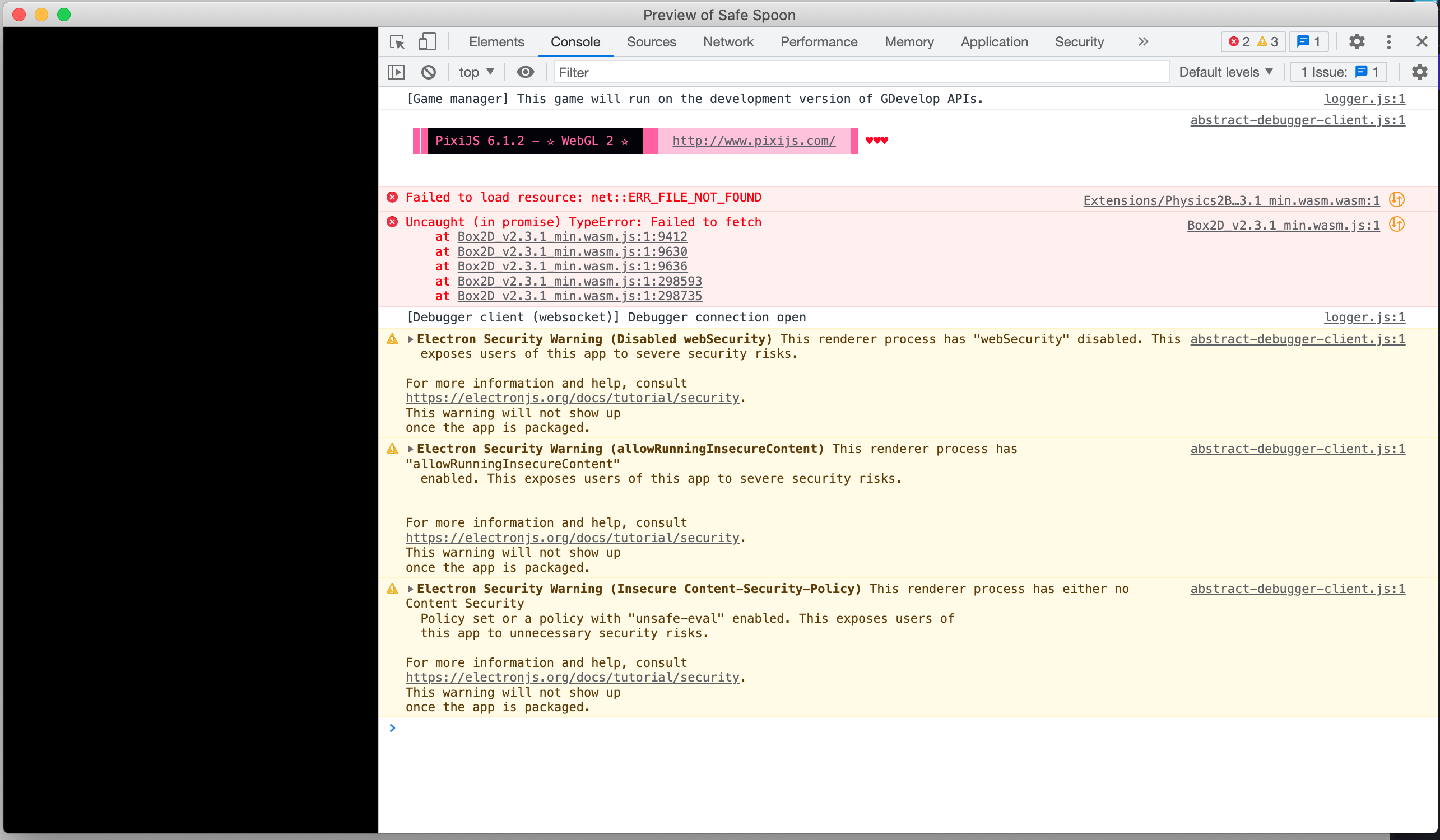 Game not including all the required files when previewed/exported and using an extension relying ...