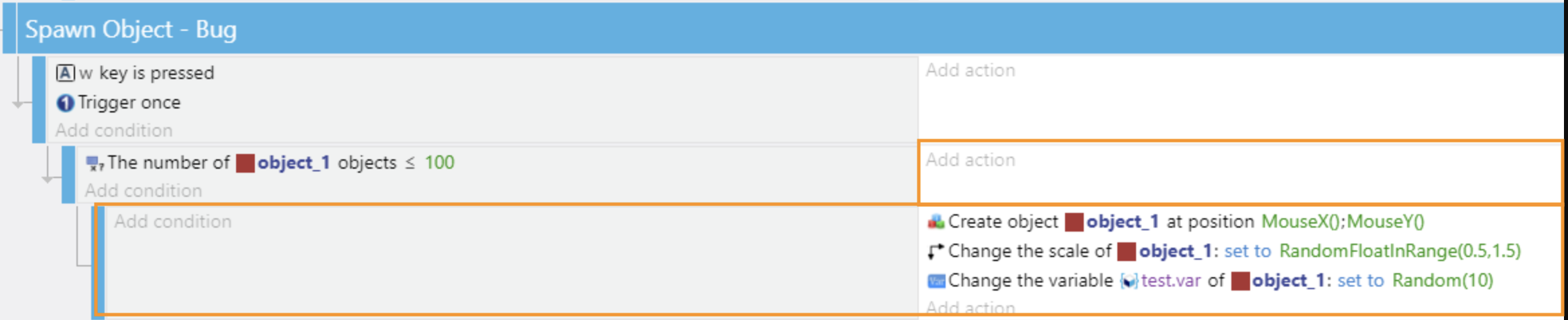 Count Object Condition: Unintended behavior for created objects within sub event · Issue #1981 ...