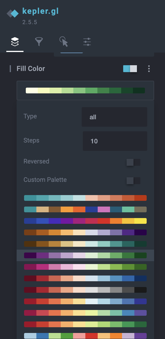 Customize color scale and palette · Issue #399 · keplergl/kepler.gl · GitHub