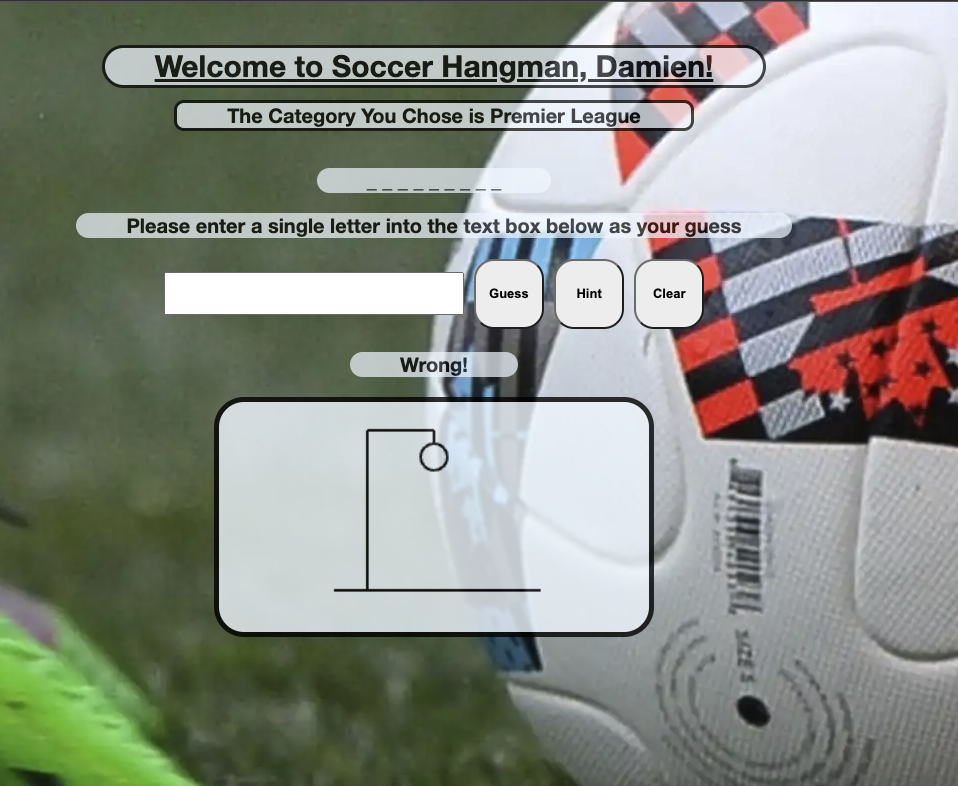 GitHub - damienchoojl/soccerhangman: For Software Engineering Immersive ...