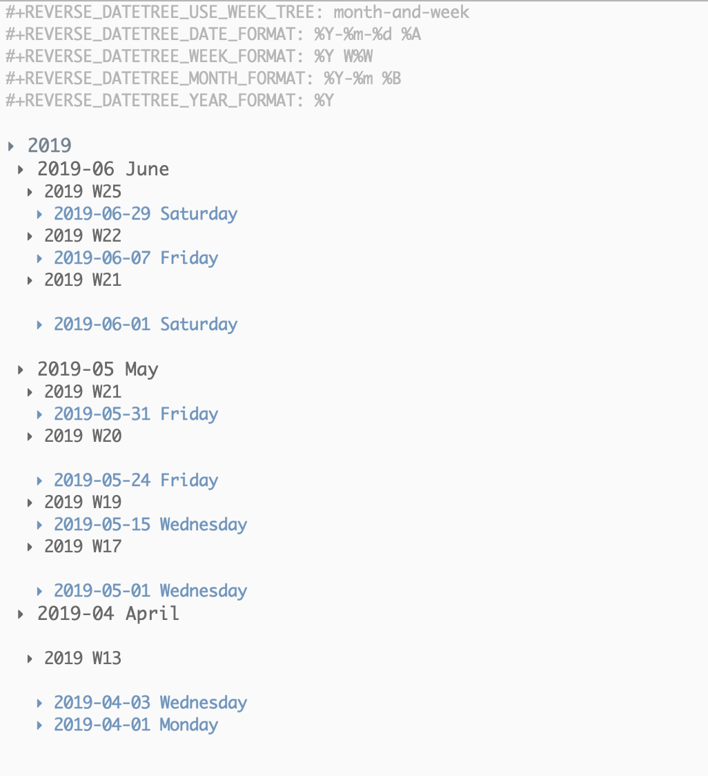 Enable months AND weeks structures · Issue #4 · akirak/org-reverse-datetree · GitHub
